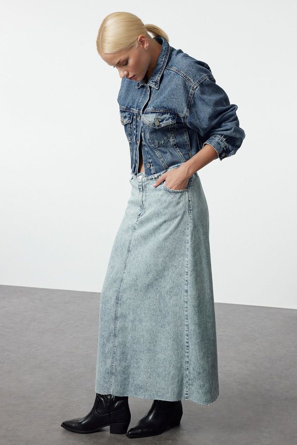 TRENDYOL BLUE PREMIUM 100% TENCEL ™ MAXI DENIM SKIRT