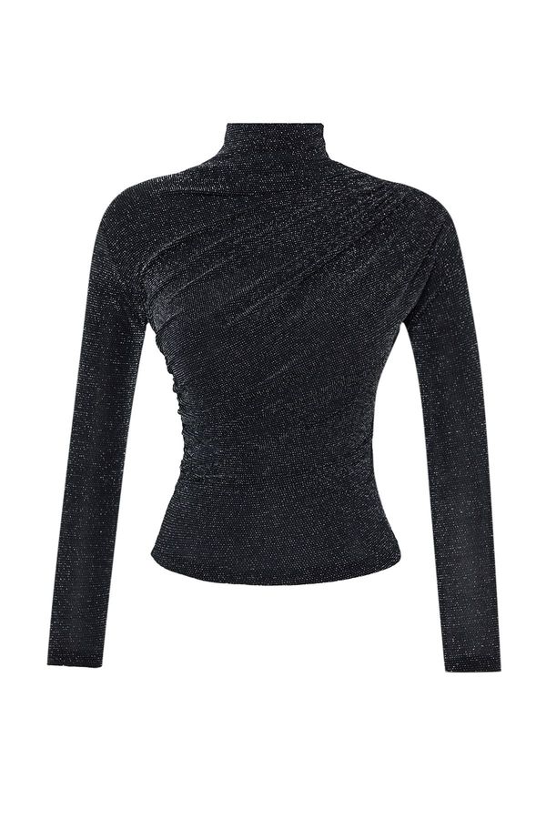 TRENDYOL ANTHRACITE GLITTER KNITTED BLOUSE