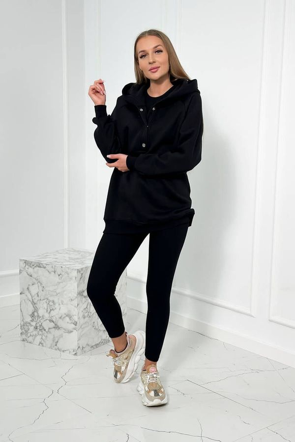 SET OF 3IN1 SWEATSHIRT, TOP AND LEGGINGS IN BLACK COLOR