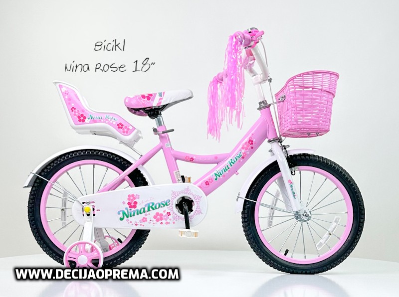 Bicikl Nina Rose 18″ za decu Rozi