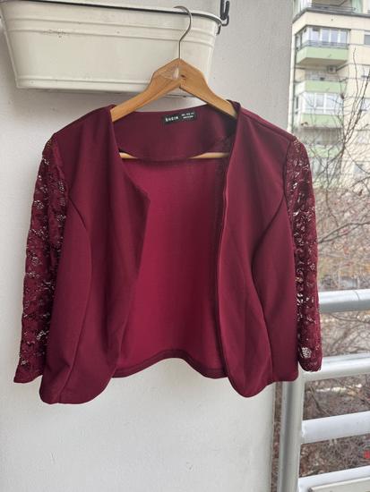 Burgundi krop bolero/sako