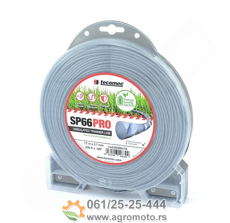 Struna za trimer nazubljena SP66PRO 2,7mm 72m Tecomec