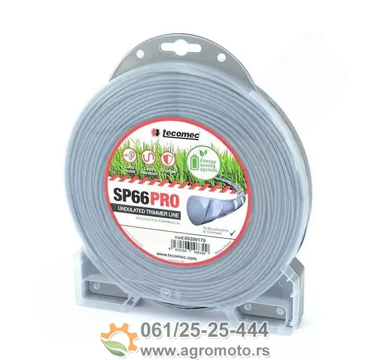 Struna za trimer nazubljena SP66PRO 3,0mm 56m Tecomec