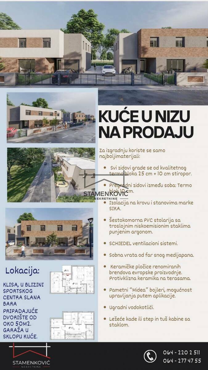 Kuća u nizu - 50m2 dvorište - garaža ID#6698