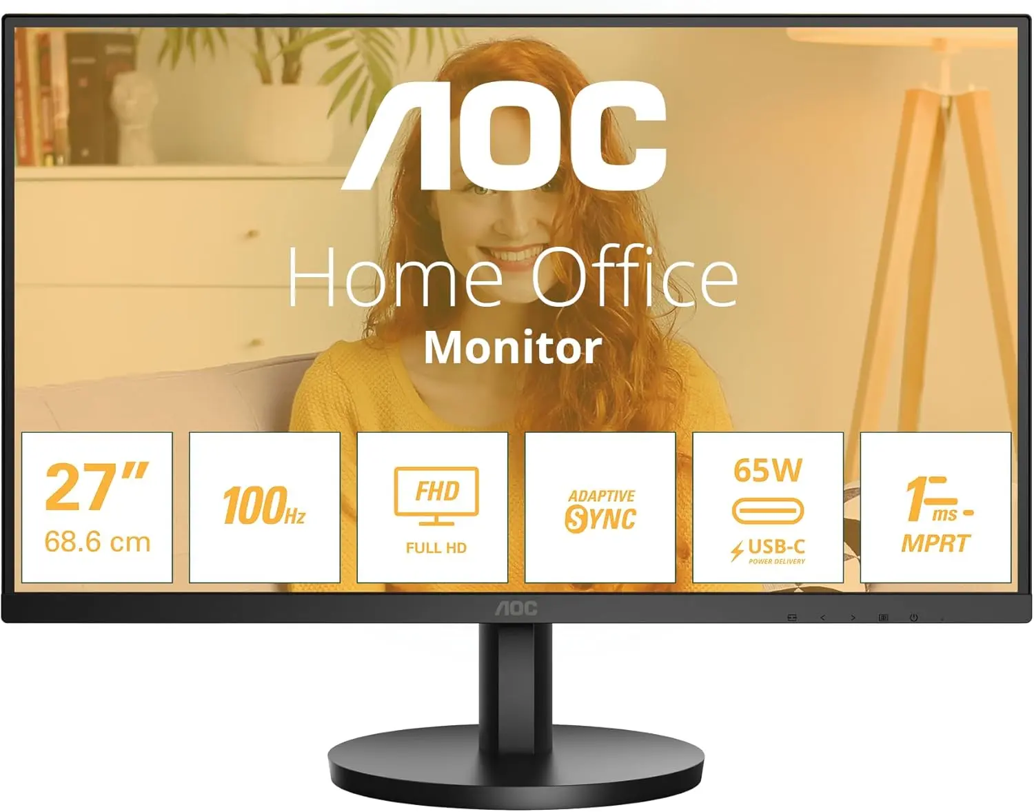 AOC gejming monitor 27B3CA2 27"/IPS/1920x1080/100Hz/1ms MPRT/HDMI,USB,USB type C/VESA/zvučnici/crna