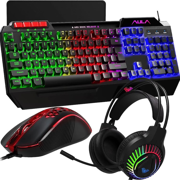 AULA T650 gaming combo 4u1 tastatura/slusalice/mis/podloga