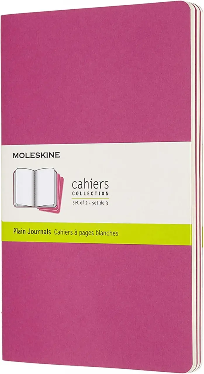 Moleskine Notes Cahier LG, Mek povez, Prazan, 3 komada, Ružičasti