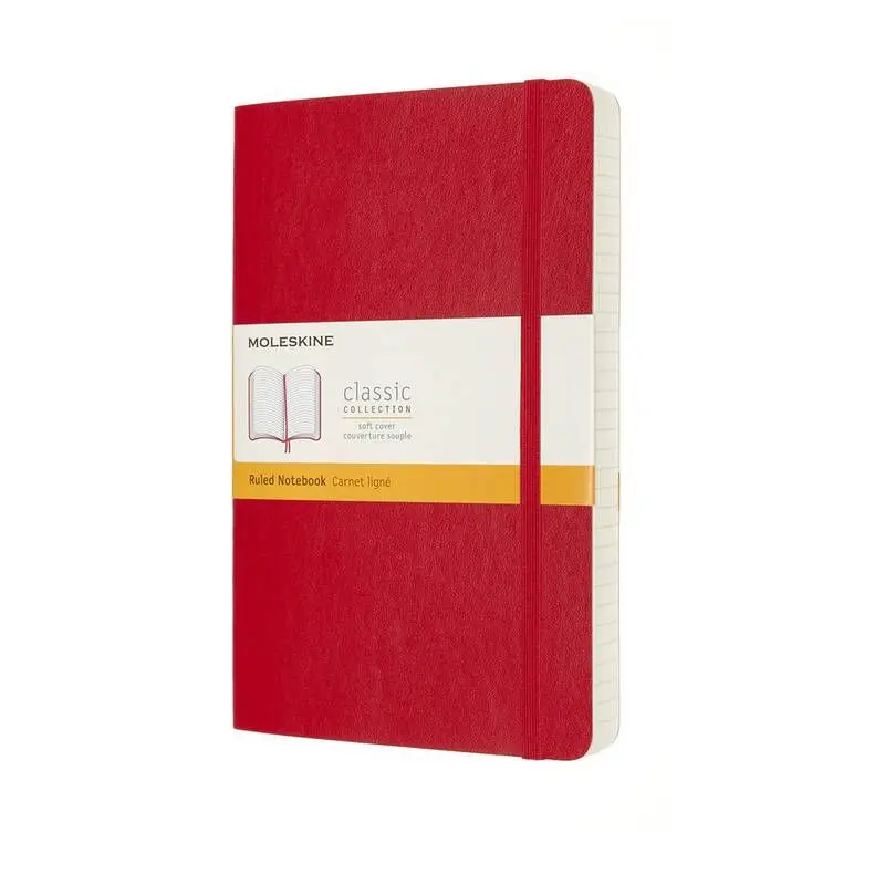 Moleskine Notes LG Expanded, Mek povez, Linije, 400 strana, Crveni