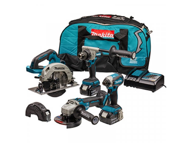 MAKITA LXT SET-DDF486Z+DTD153Z+DGA504Z +DHS660Z+PUNJAČ + 2 BATERIJE + TORBA DLX4156TX1