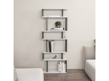 HANAH HOME POLICA ZA KNJIGE BATES WHITE ANTHRACITE