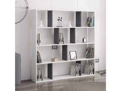 HANAH HOME POLICA ZA KNJIGE HODBI WHITE ANTHRACITE