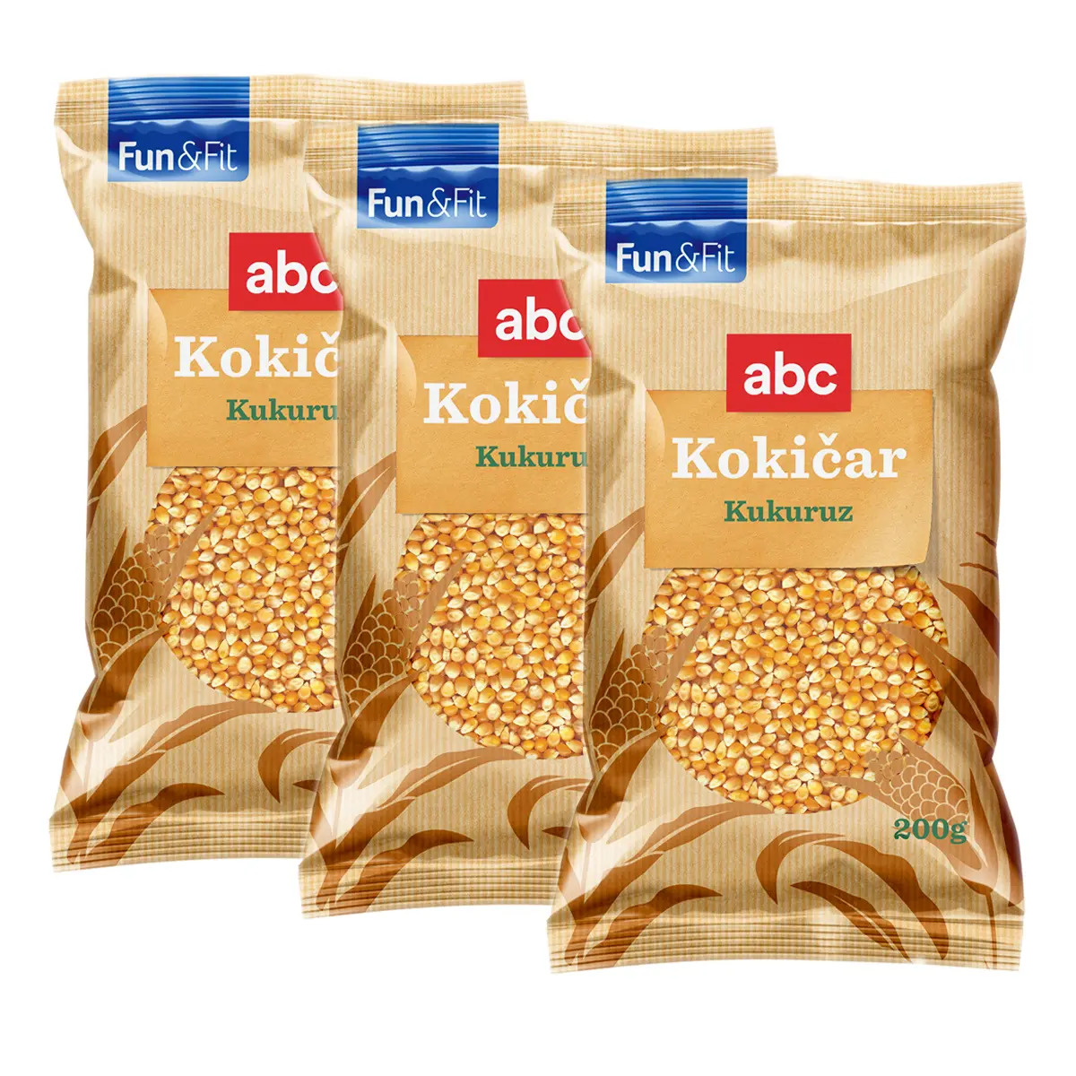 ABC Kukuruz kokičar 200g, 3 komada