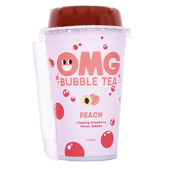 OMG BUBBLE TEA Breskva sa bobicama jagode, 270ml