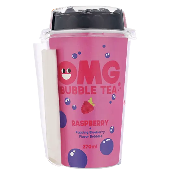 OMG BUBBLE TEA Malina sa bobicama borovnice, 270ml