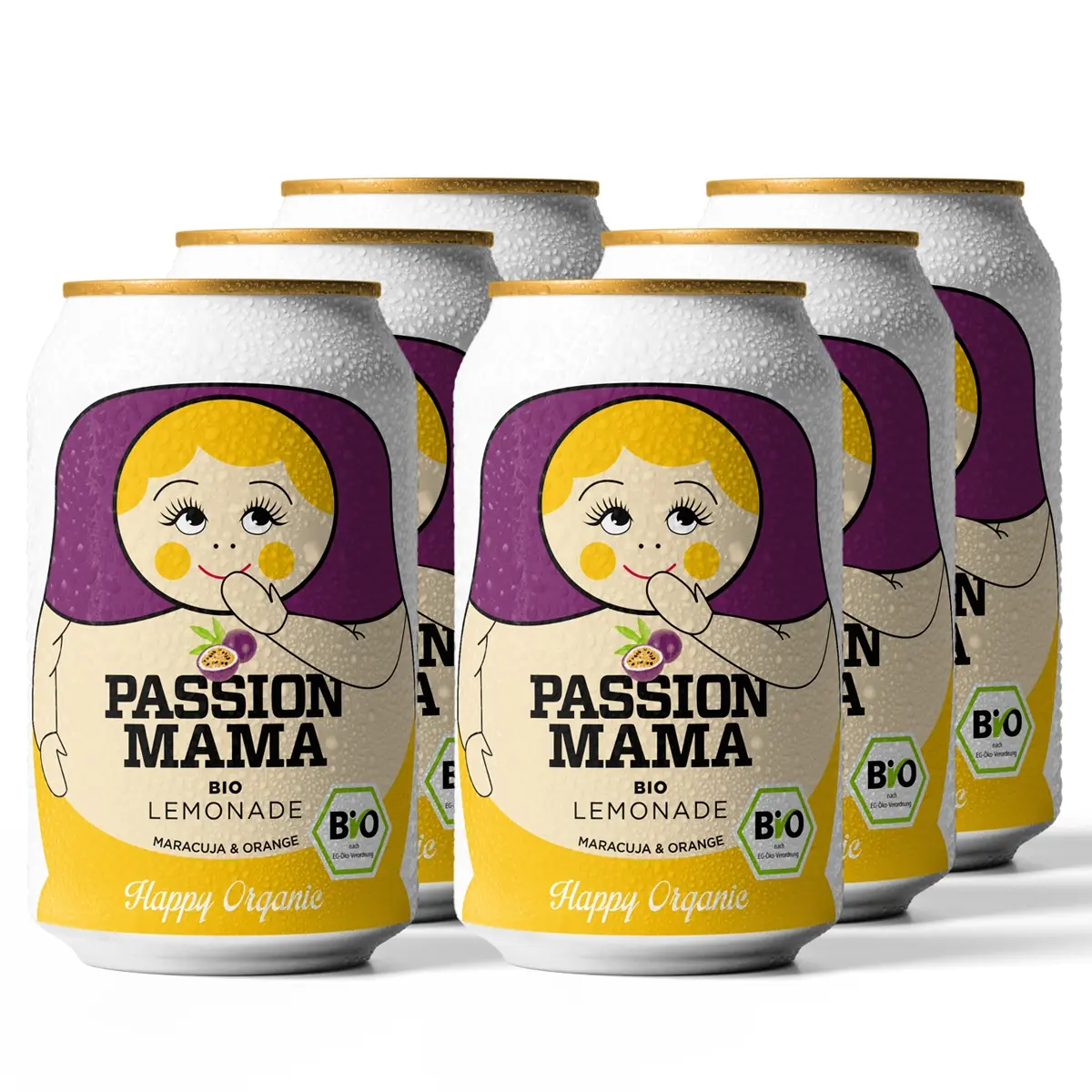 100% NATURAL Passion Mama Gazirana limunada sa marakujom, narandžom i limetom, 330ml, 6 komada