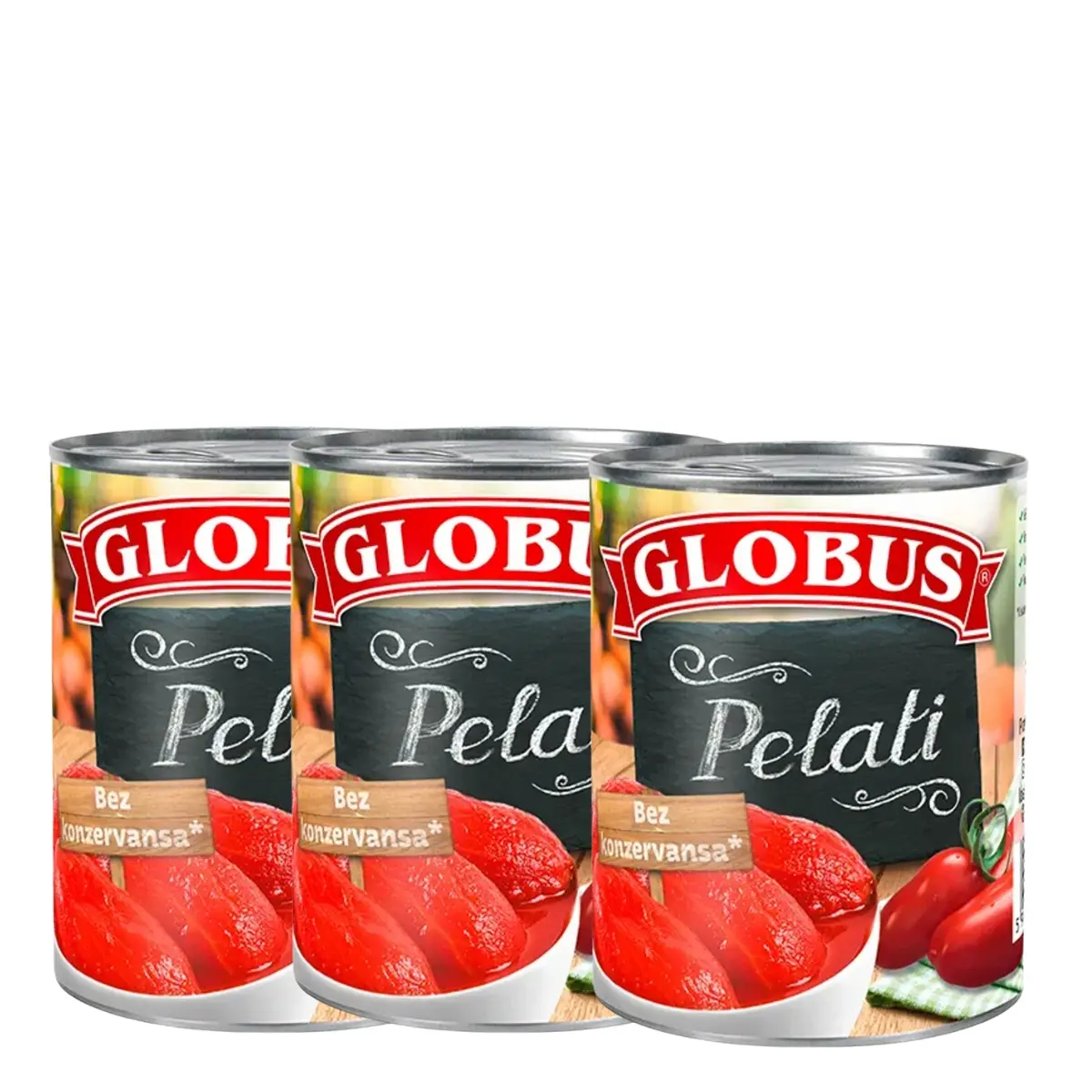 GLOBUS Paradajz pelat u konzervi, 390g, 3 komada