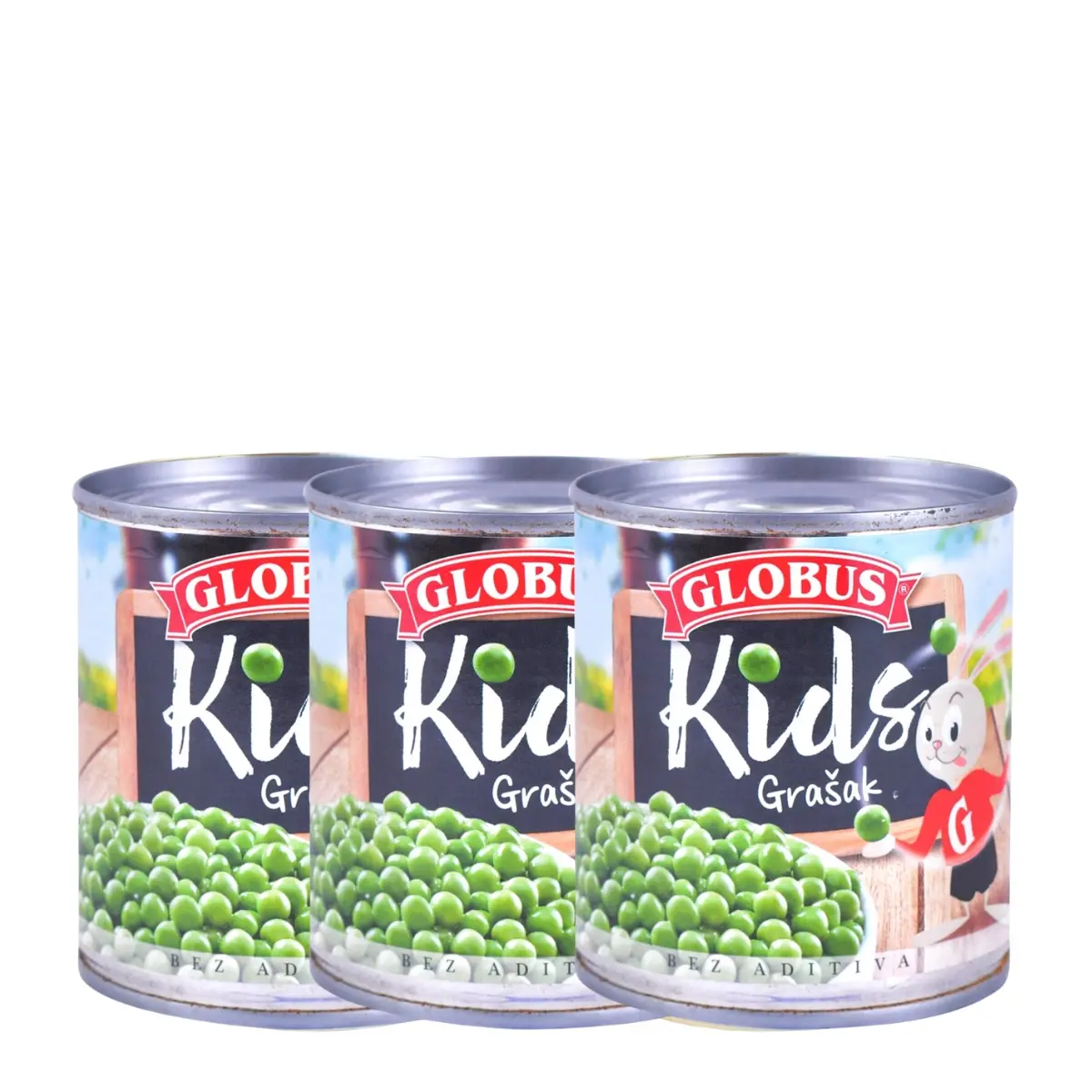 GLOBUS Kids grašak 200g, 3 komada