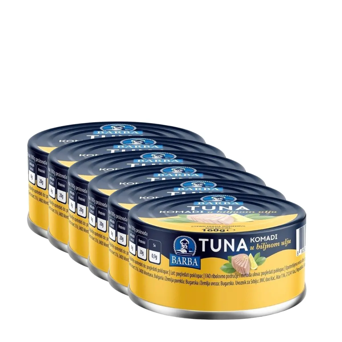 BARBA Tuna komadi u ulju, 160g, 6 komada