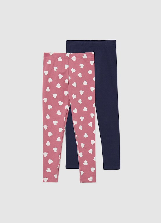 Pack 2 patterned and plain leggings Var plavi teksas