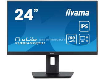 iiyama Monitor 23.8" Iiyama XUB2492QSU-B1 IPS 2560x1440/100Hz/0.5ms/HDMI/DP/USB/zvučni