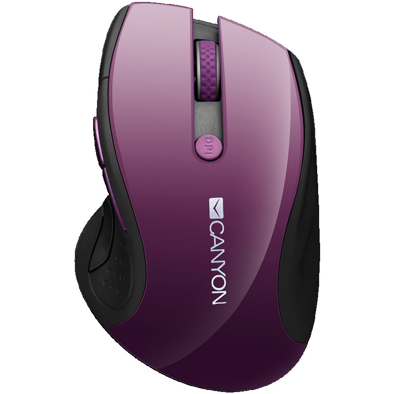 CANYON 2.4Ghz wireless mouse, optical tracking - blue LED, 6 buttons, DPI 1000 1200 1600, Purple pearl glossy ( CNS-CMSW01P )