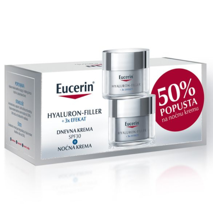 Eucerin Hyaluron-Filler dnevna krema SPF30 50ml + noćna krema 50ml