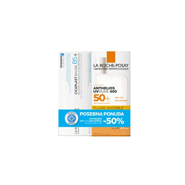 La Roche Posay Cicaplast B5 balzam 40ml + Anthelios UVMUNE 400 SPF50+ fluid 40ml