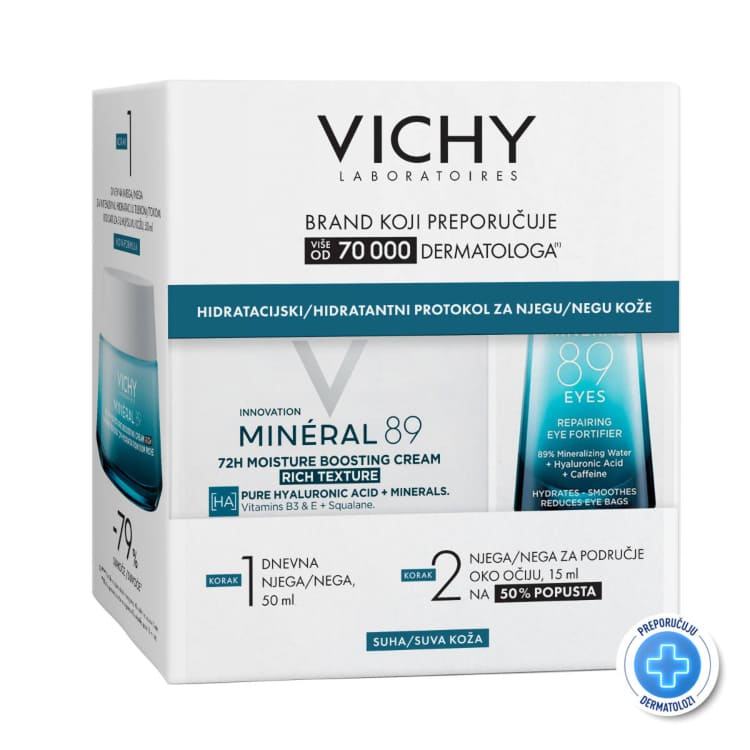 Vichy Winter set - Mineral 89 Rich krema 50ml + krema za zonu oka 15ml