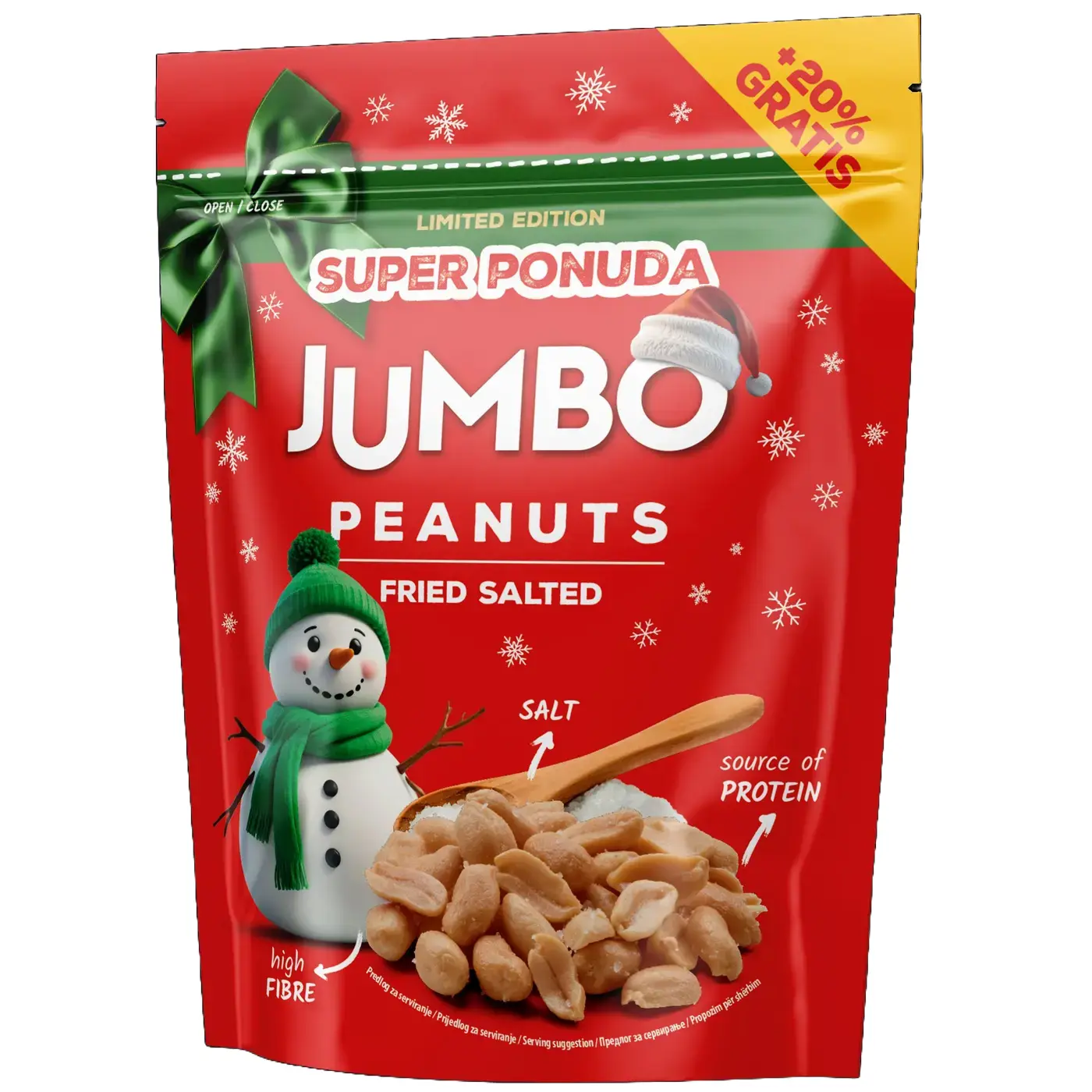 Jumbo Kikiriki prženi slani, 180g+20% gratis