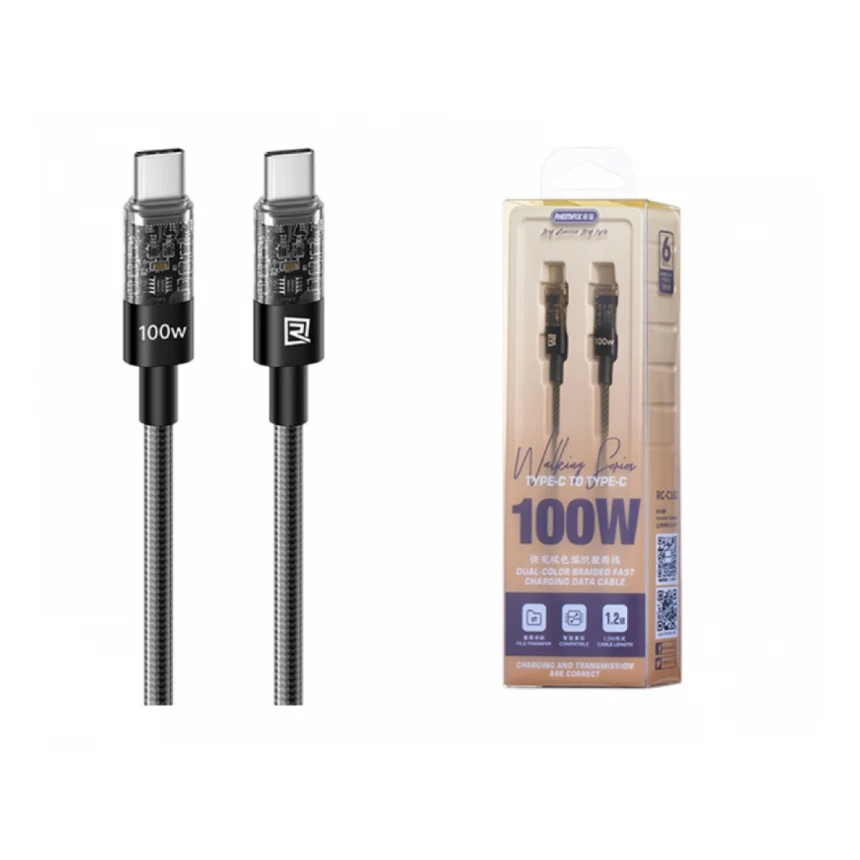 REMAX DATA kabl Walking TIP C na TIP C RC-C162 100W, 1.2m crni