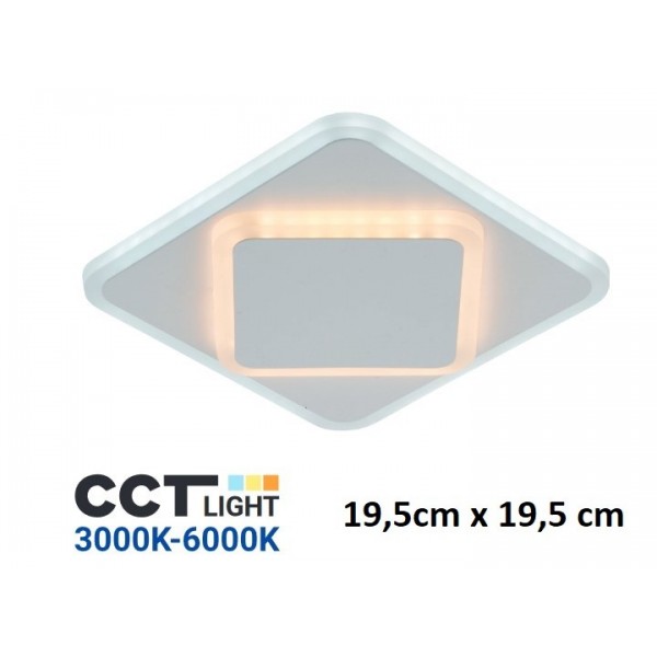 LED zidna lampa 19,5x19,5cm CCT 23W 3000K-6000K bela