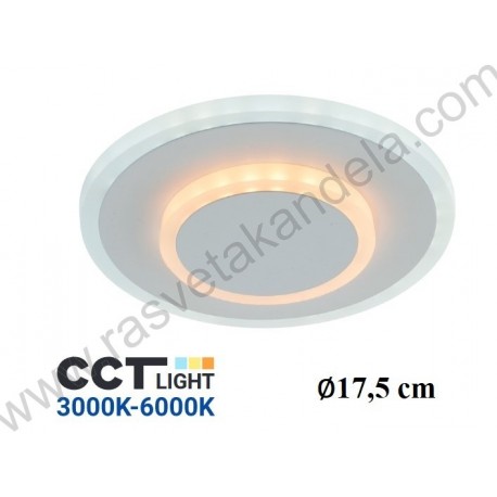 LED zidna lampa ∅17,5cm CCT 16W 3000K-6000K bela