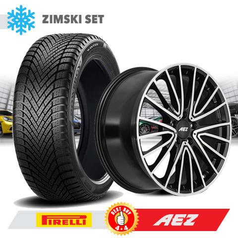 235/60 R18 SET Z PIRELLI + AEZ BERLIN BLK POL 5/112 + TPMS