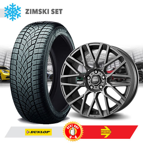 255/45 R20 + 285/40 R20 SET Z DUNLOP + MOMO REV MA 5/112 + TPMS