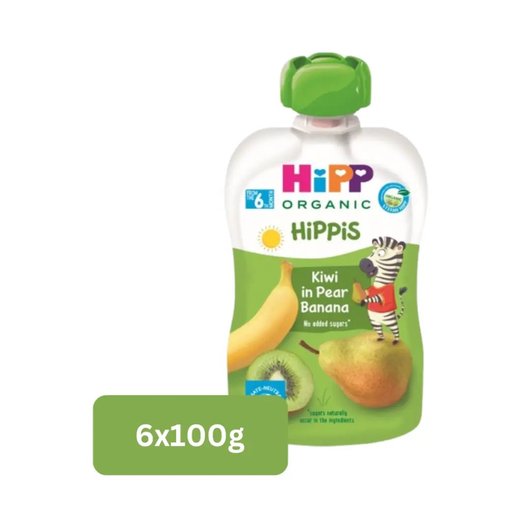 HIPP Voćni pire za bebe kruška, banana i kivi 100g, 6 komada