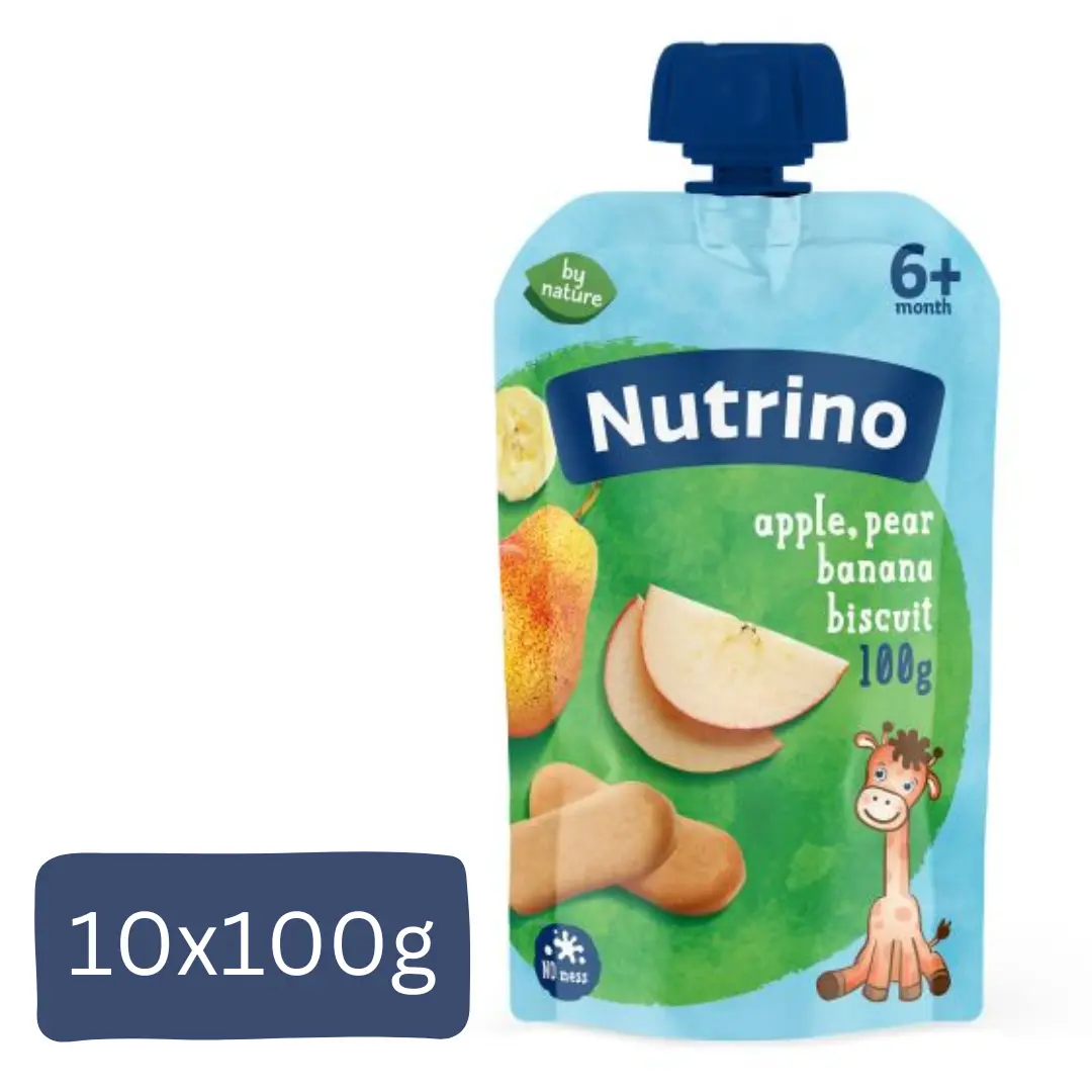 Nutrino Pauč, Jabuka, kruška, banana i keks, 100g, 10 komada