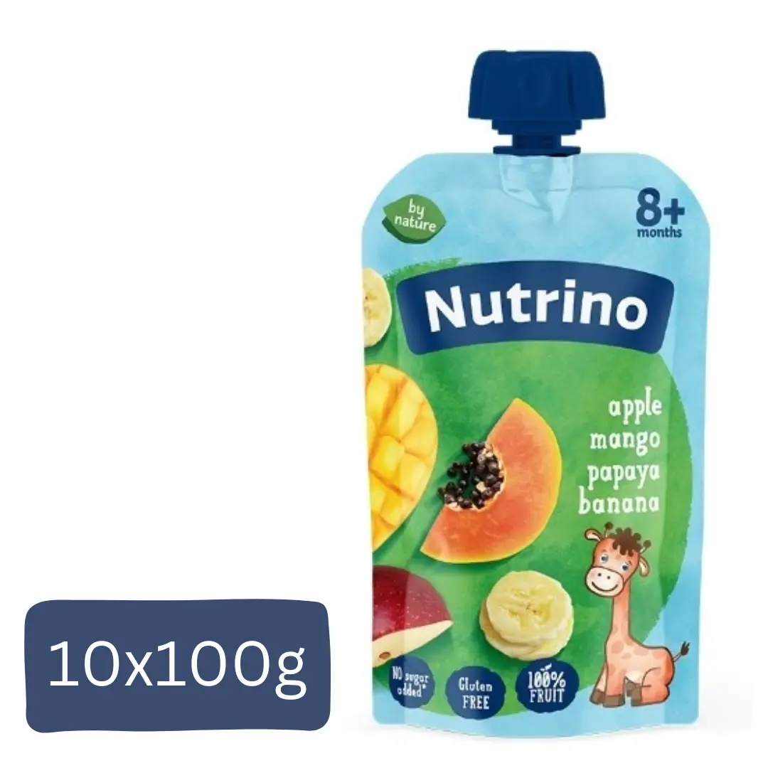 Nutrino Pire od voća, Jabuka, mango, papaja, banana, 100g, 10 komada