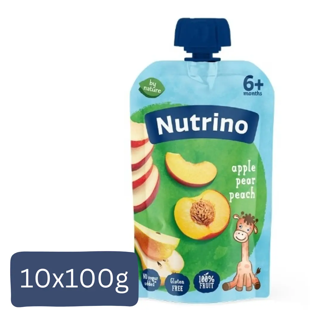 Nutrino Pire od voća, Jabuka, kruška, breskva, 100g, 10 komada