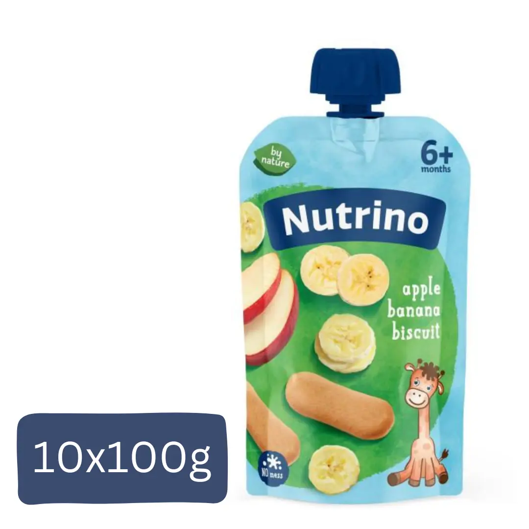 Nutrino Pire od voća, Jabuka, banana, keks, 100g, 10 komada