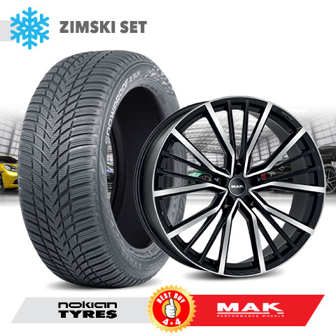 255/40 R20 SET Z NOKIAN + MAK UNI BLK POL 5/112