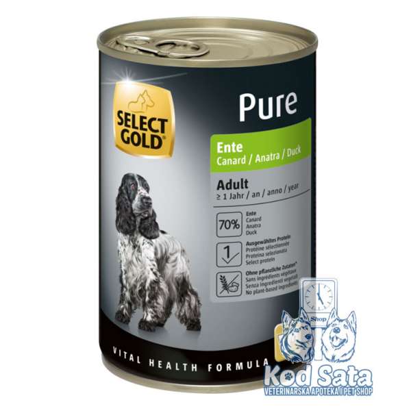 Select Gold Pure Konzerva Za Pse, Pačetina 6x400g