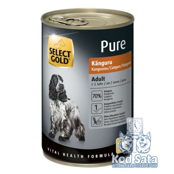 Select Gold Pure Konzerva Za Pse, Kegurovo Meso 6x400g