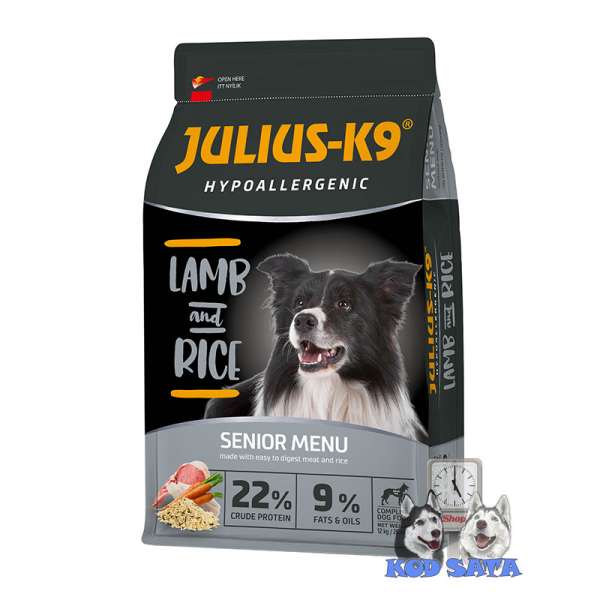 Julius K9 Hipoallergenic Senior Hrana Za Pse, Jagnjetina i Pirinač 12kg