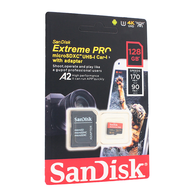 Memorijska kartica SanDisk SDHC 128GB Extreme PRO 4K UHD V30 sa adapterom ZJ CN