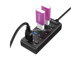 ORICO 4 Port USB 3.0 Faceup Design HUB with Individual Power Switches and LEDs