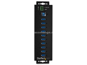 STARTECH 10 Port USB Hub with Power Adapter - Surge Protection