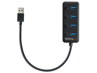 STARTECH 4-Port USB 3.0 Hub - 4x USB-A with Individual On/Off Switches