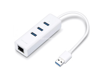 TP-LINK UE 330 White 3 portos 3.0 USB hub and Gigabit ethernet converter 2 az 1-ben USB Adapter