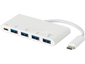 OEM eStuff USB-C to USB 3.0 x 4 Charging Hub white