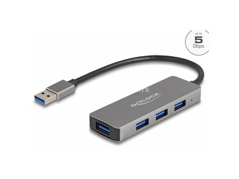 DELOCK Oldalán 4 A-type USB plug surface has 3.2 Gen 1 hub A-type USB csatlakoztatóval